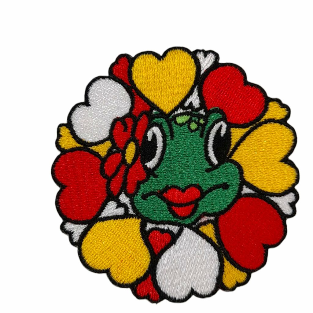 Oeteldonk embleem hartjes met kikkerkop - T'Oetelhuukske